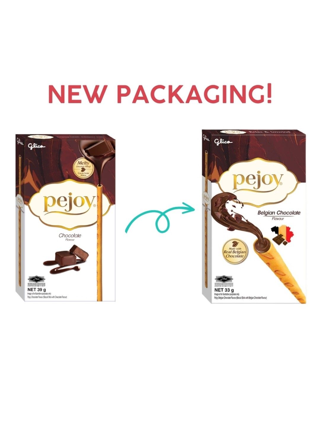 Pejoy Belgian Chocolate Flavour Biscuit Sticks (Bu | edamama
